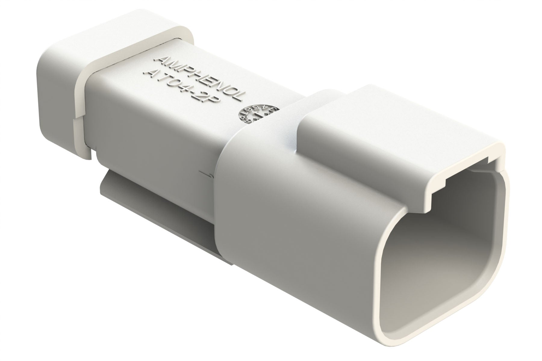AT04-2P-EC01WHT 2-Way Receptacle, Male Connector with End Cap, White – Amphenol Australia
