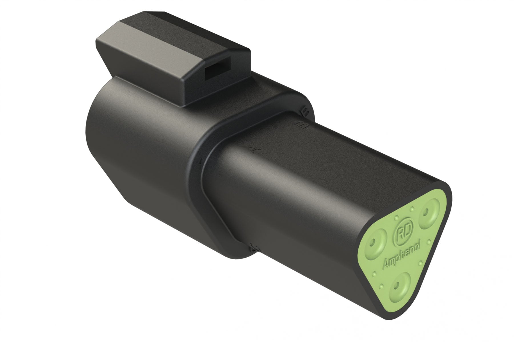 AT04-3P-RD01BLK 3-Way Receptacle, Black Male Connector with Reduced Di – Amphenol Australia