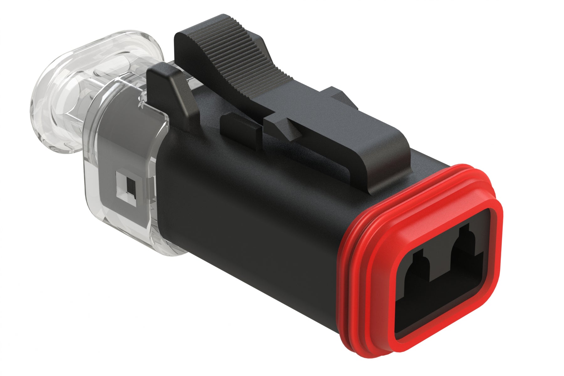 AT06-2S-LED2420 2-Way, Plug, LED, 24V, Clear endcap, Black, RED LED – Amphenol Australia