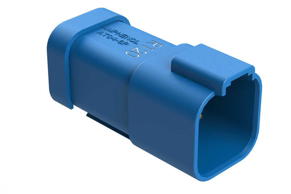 AT04-6P-R120BL 6-Way, Receptacle, 6 Gang Buss w/ 120 OHM Resistor, NI – Amphenol Australia